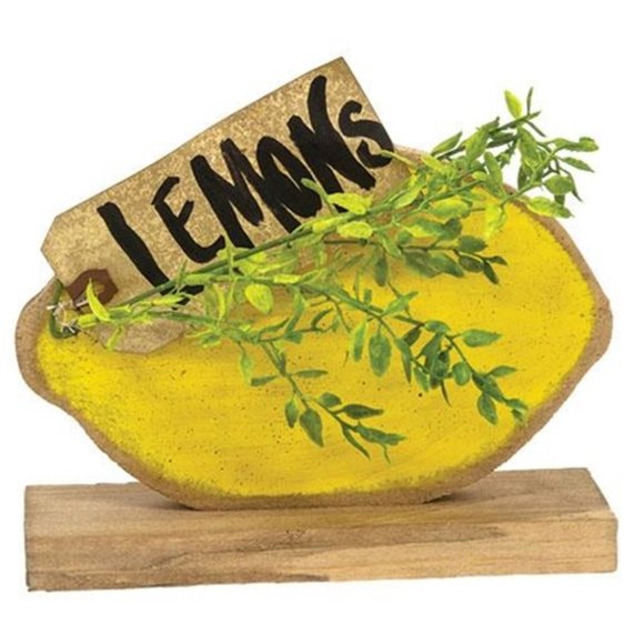 Accents | Nwt Distressed Wooden Lemon Sign | Poshmark